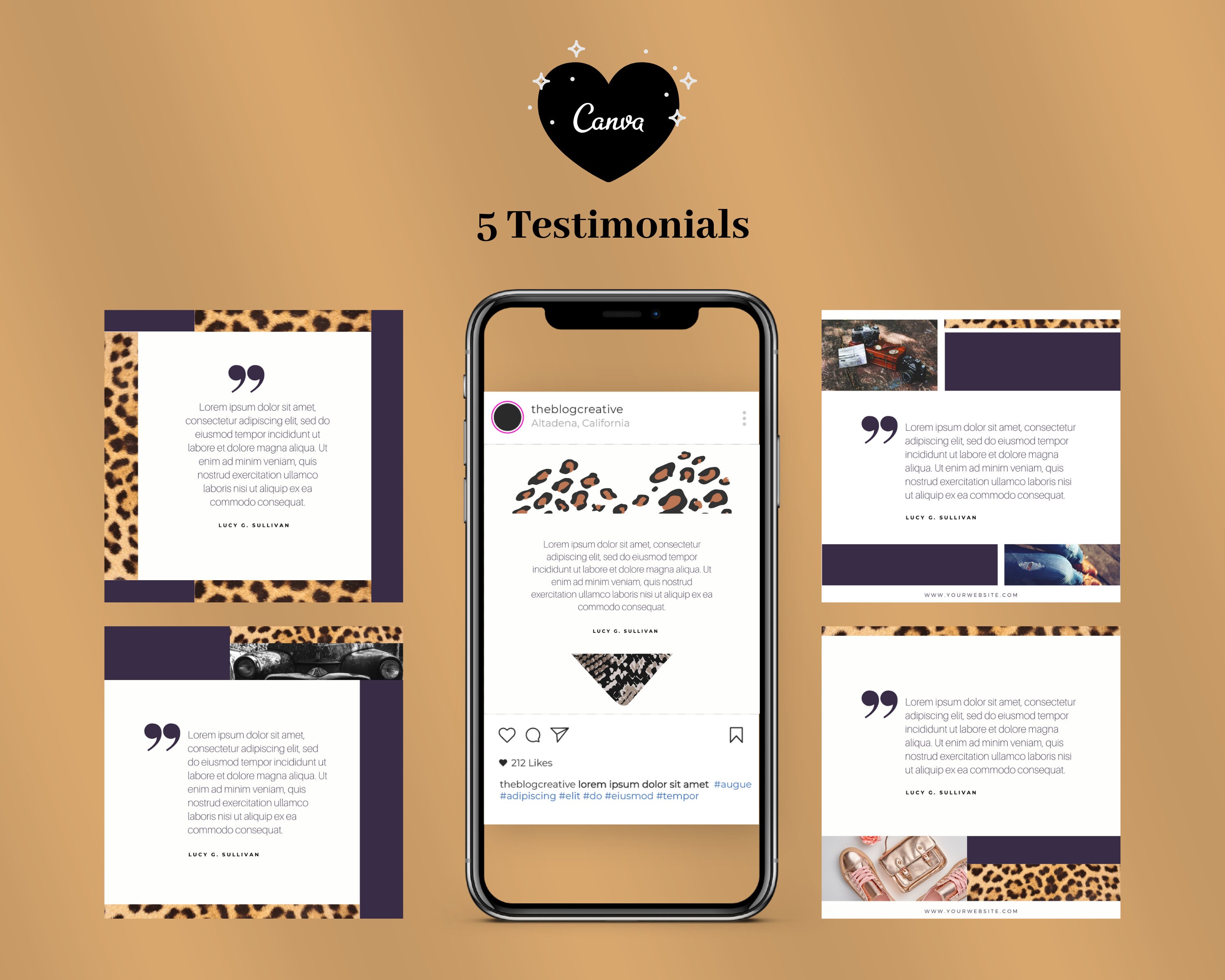 Vintage Leopard Instagram Template Instagram Post Instagram - Etsy