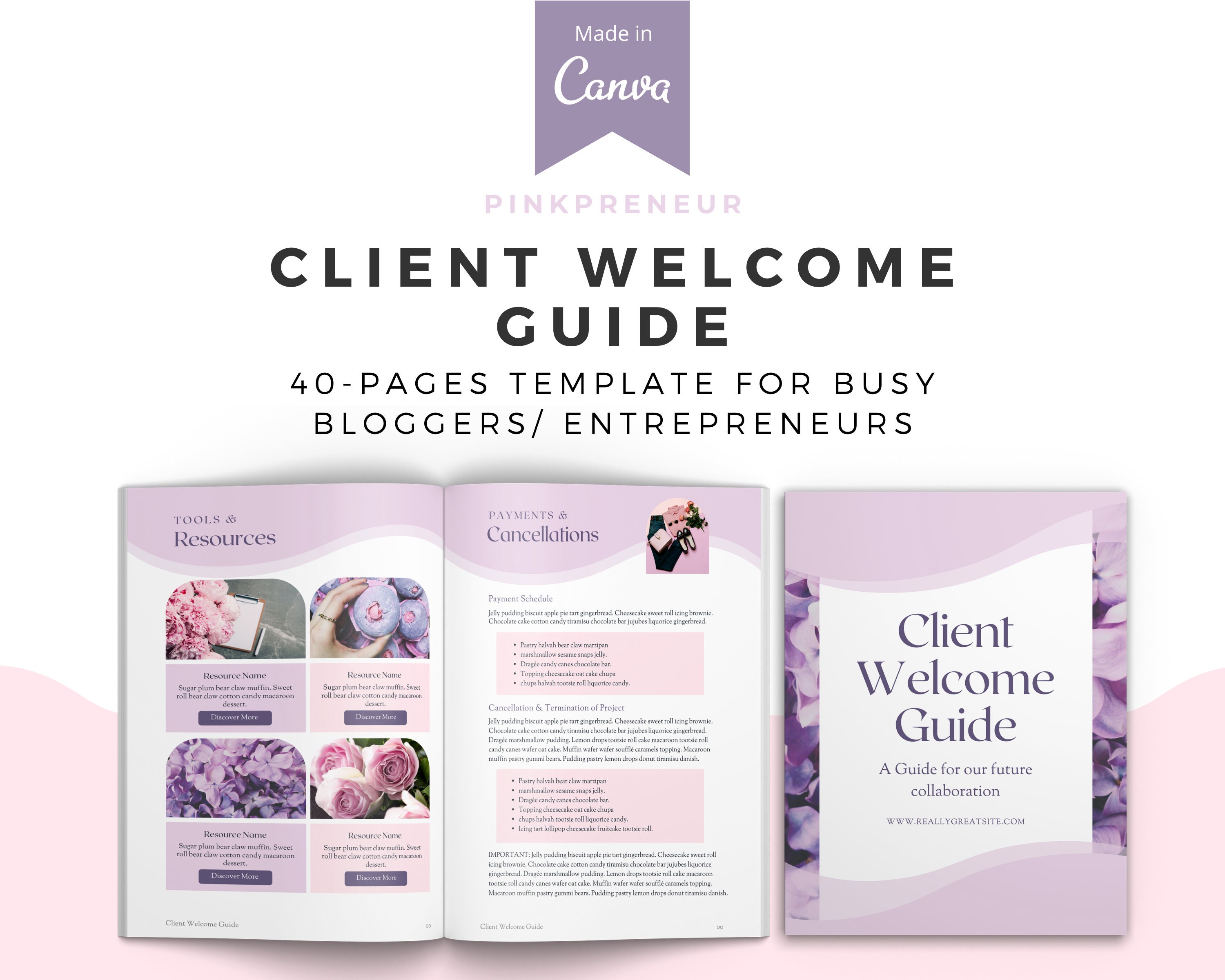 Pinkpreneur Editable New Client Welcome Packet Welcome | Etsy