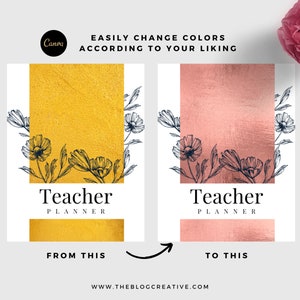 Teacher Planner Template, Canva Template, DIY Planner Template, Canva ...