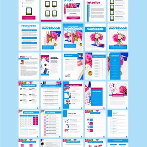 Blue Chic Workbook Canva Template, Workbook Template, DIY Canva ...