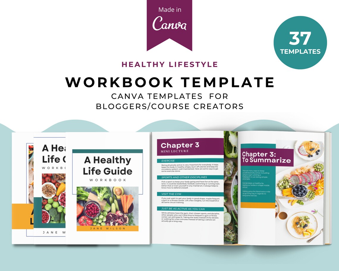 Health Canva Workbook Template Health and Wellness Canva - Etsy