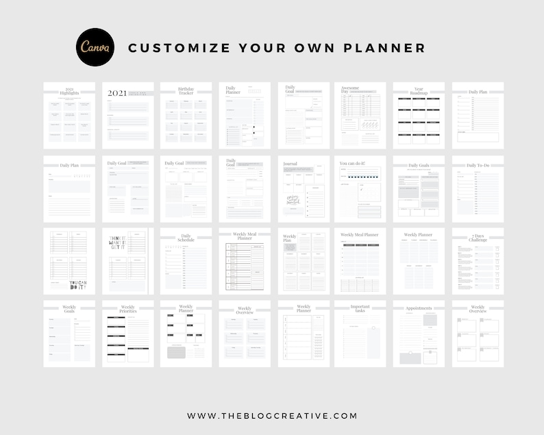 Customize Your Own Planner Template Canva Template DIY - Etsy