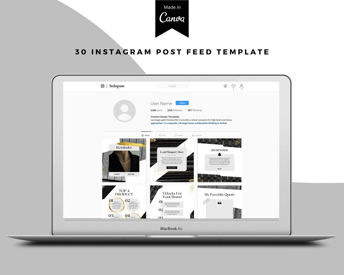 Cutout Textured Instagram Post Templates Gold Instagram | Etsy