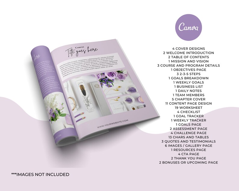 Lively Purple Workbook Canva Template Workbook Template DIY | Etsy