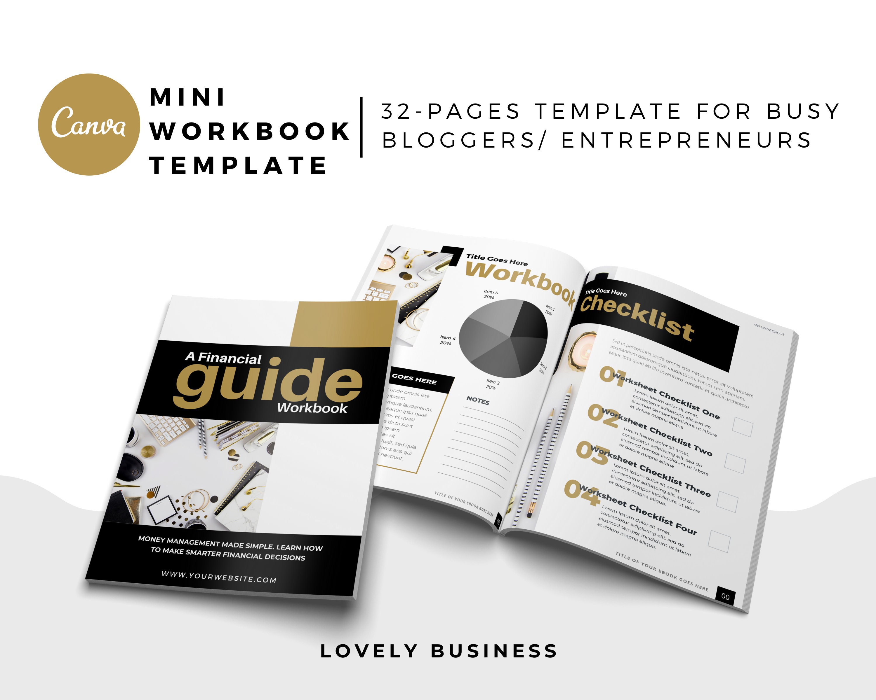 Lovely Business Mini Workbook Canva Template. Workbook, DIY Canva ...
