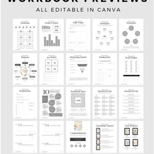 Minimalist, Printer-friendly Mega Workbook Canva Template, Workbook ...