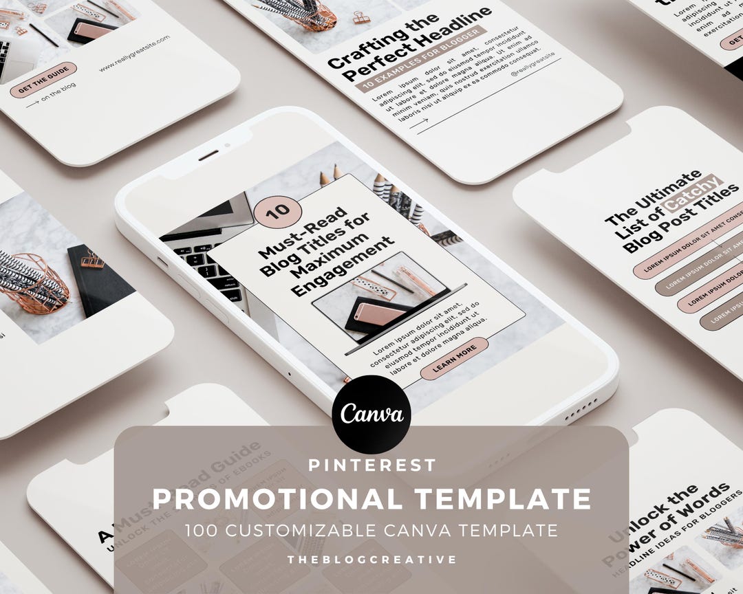 Promotional Pinterest Canva Template. Social Media Templates Canva ...