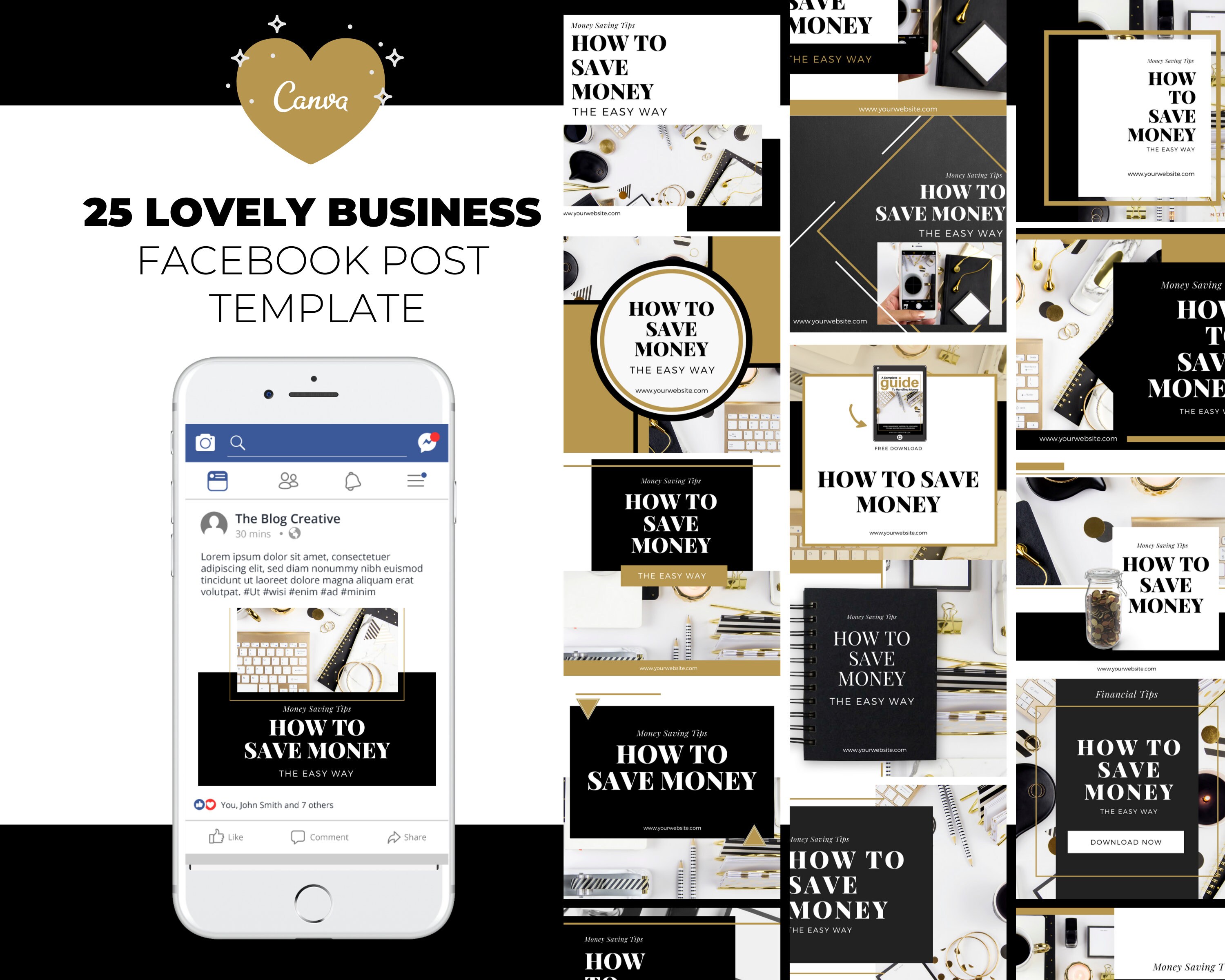 Lovely Business Canva Social Media Template Pack Pinterest | Etsy