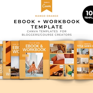Yellow, Orange, Ebook, Workbook Canva Template, Workbook Template, DIY ...