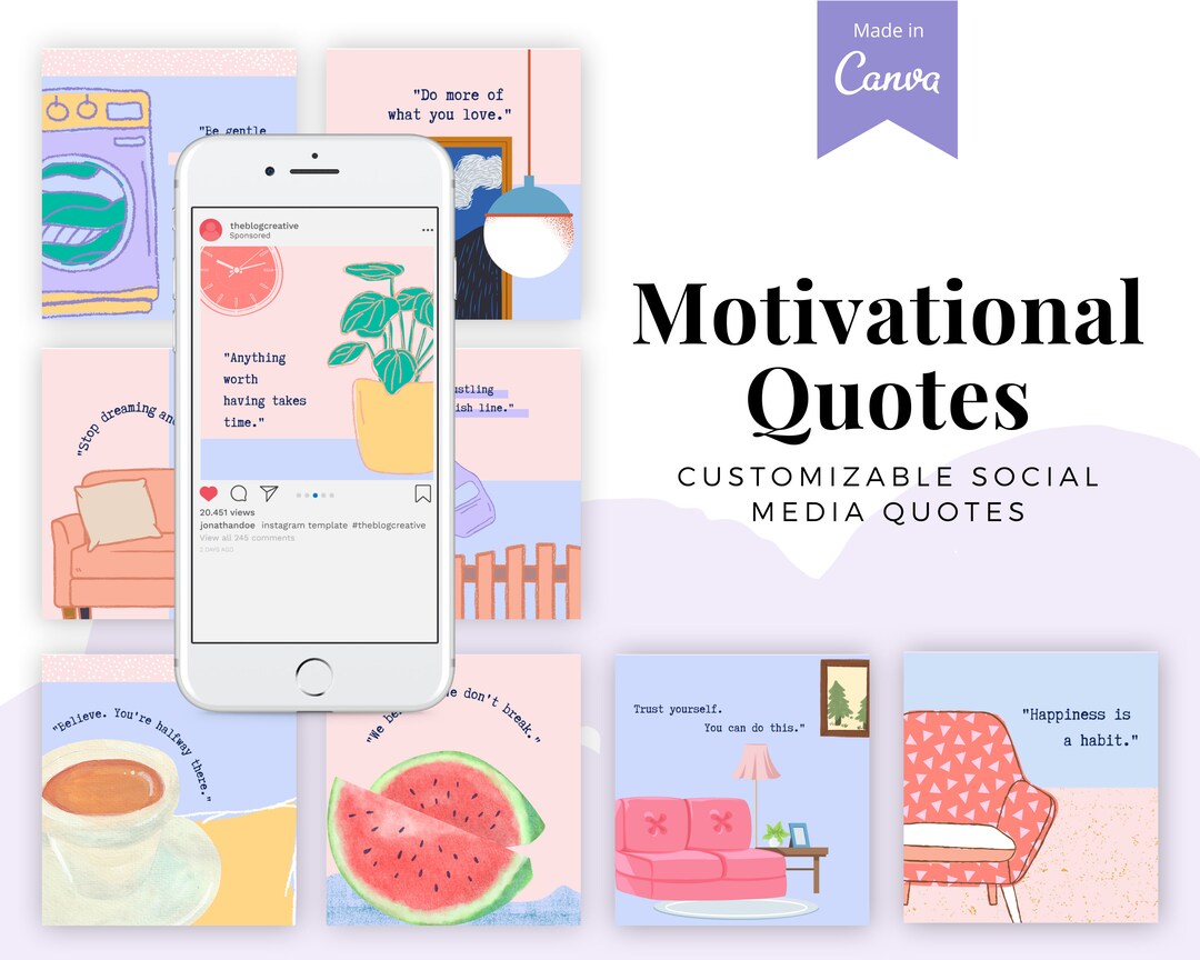 100 Motivational Canva Quotes, Positive Quotes, Customizable Canva ...