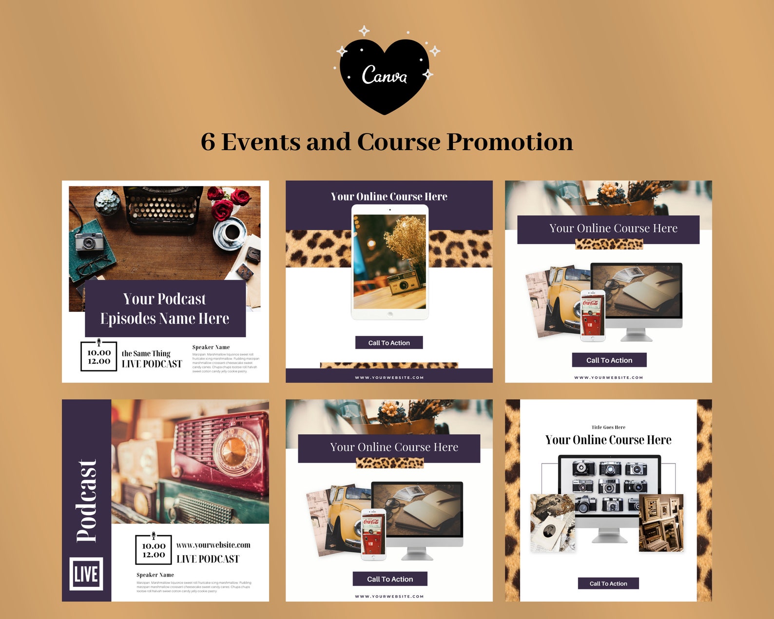 Vintage Leopard Instagram Template Instagram Post Instagram | Etsy