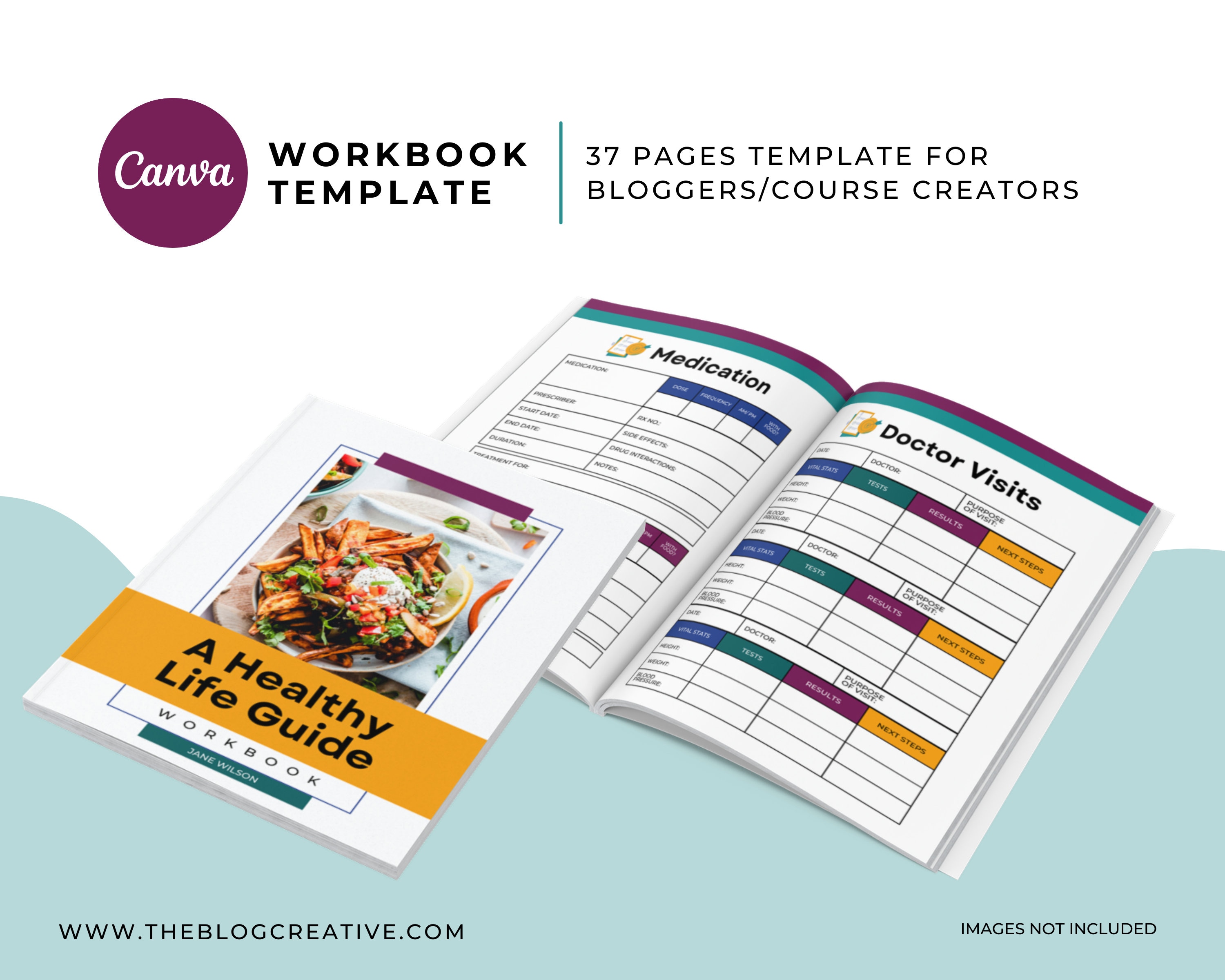 Health Canva Workbook Template Health and Wellness Canva - Etsy