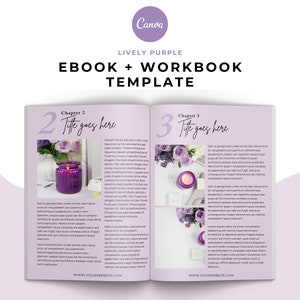 Lively Purple, Workbook Canva Template, Workbook Template, DIY Canva ...