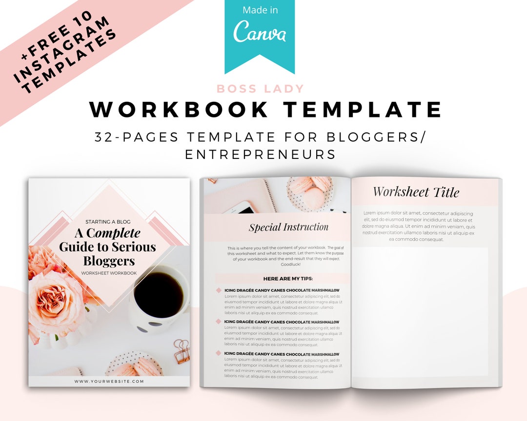 Boss Lady Mini Workbook Canva Template. DIY Course Workbook, Lead ...