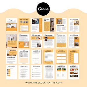 Yellow, Orange, Ebook, Workbook Canva Template, Workbook Template, DIY ...