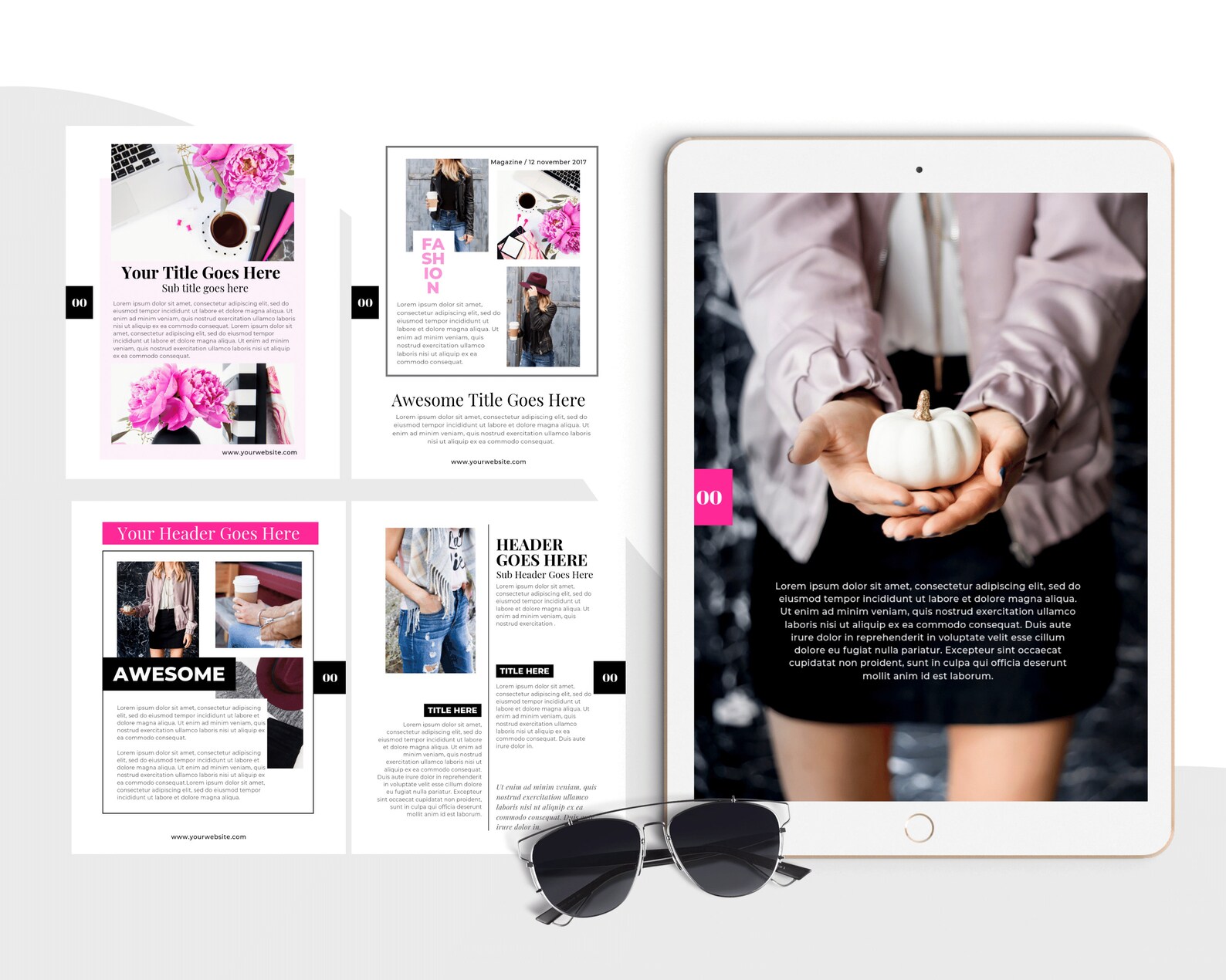 Hot Pink Fashion Canva templateEbook. Lead Magnet Canva | Etsy