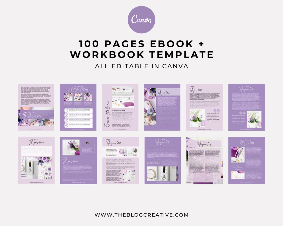 Lively Purple Workbook Canva Template Workbook Template DIY - Etsy
