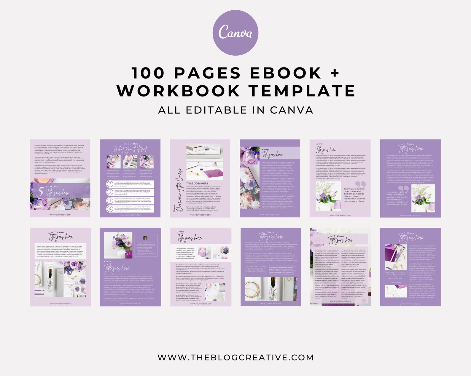 Lively Purple Workbook Canva Template Workbook Template DIY | Etsy