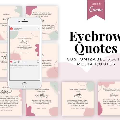 Brow Instagram Post Templates PMU Social Media Posts Eyebrow - Etsy
