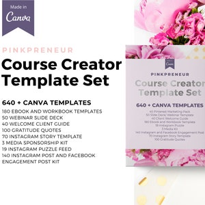 Pinkpreneur, Complete Template Set, Ebook Template Kit, Course Webinar ...
