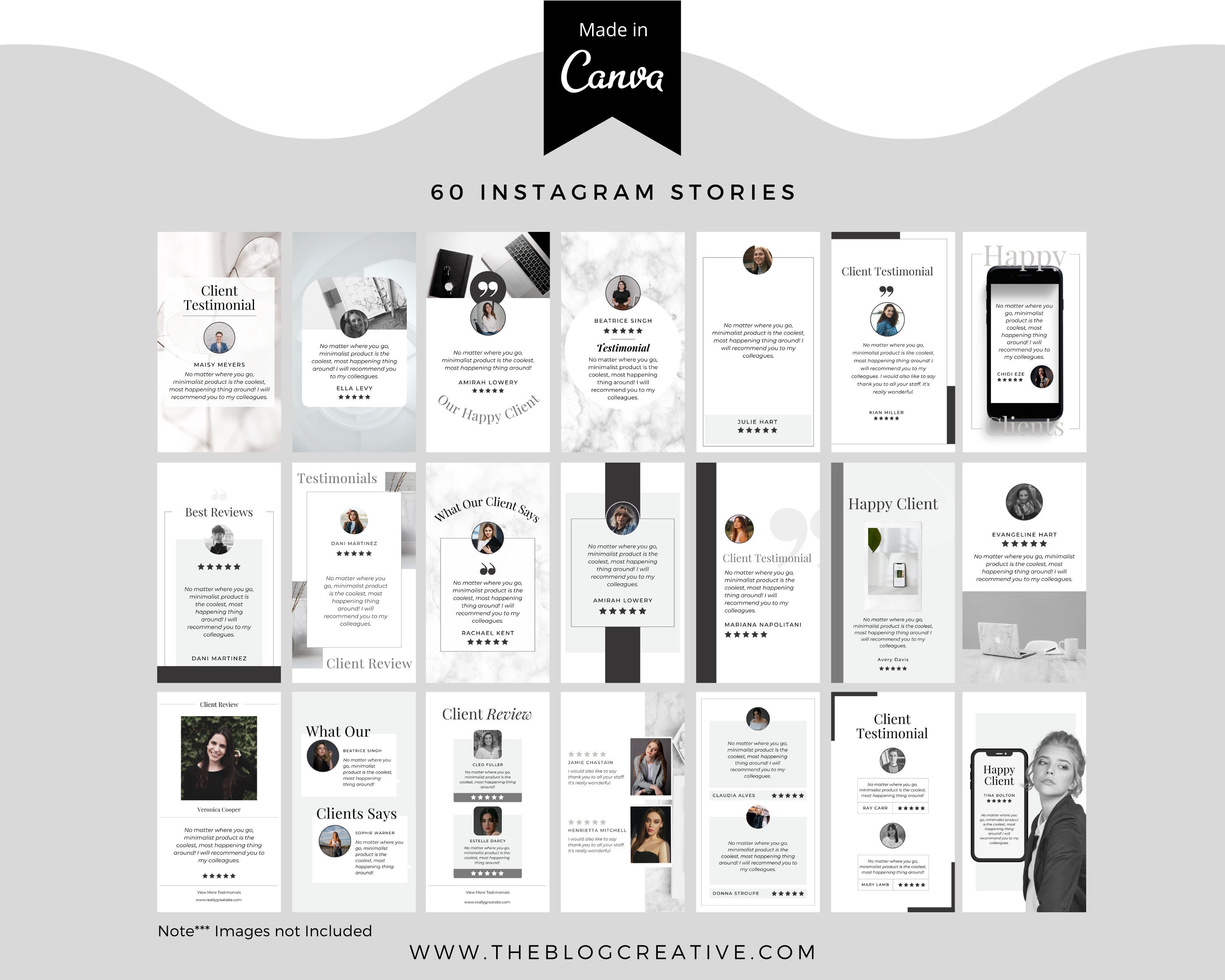 Customer Review Template, Client Testimonial, 120 Editable Canva ...