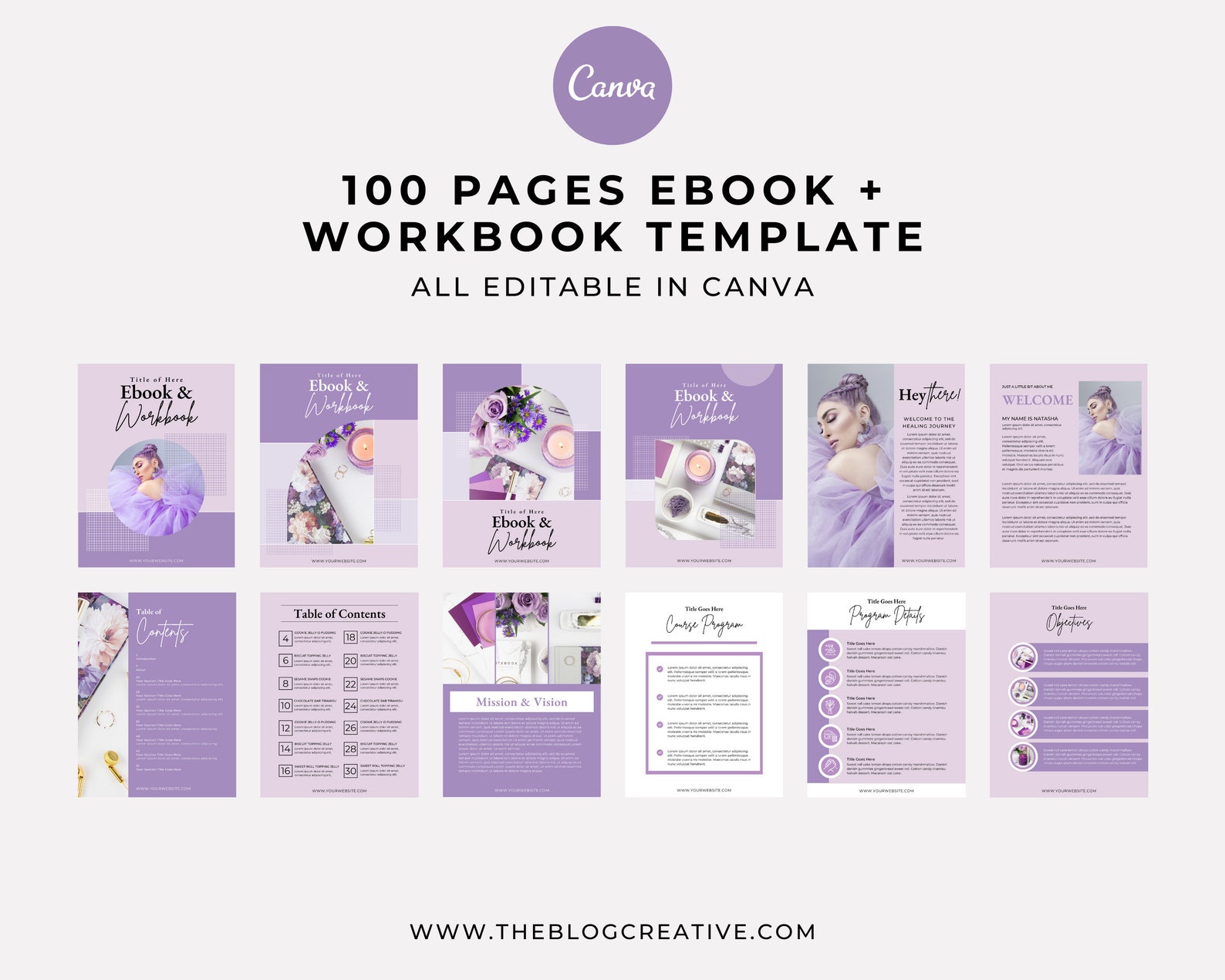 Lively Purple Workbook Canva Template Workbook Template DIY | Etsy