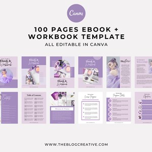 Lively Purple, Workbook Canva Template, Workbook Template, DIY Canva ...