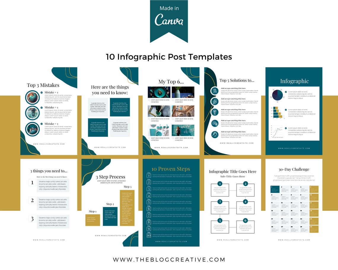 Teal Chic Pinterest Marketing Kit Pinterest Canva Templates - Etsy