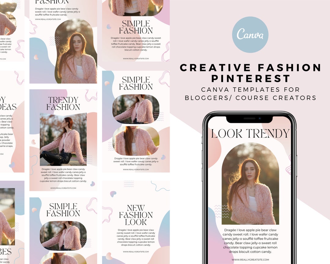 Fashion Pinterest Canva Templates - 20 Designs (digital Download) - Etsy