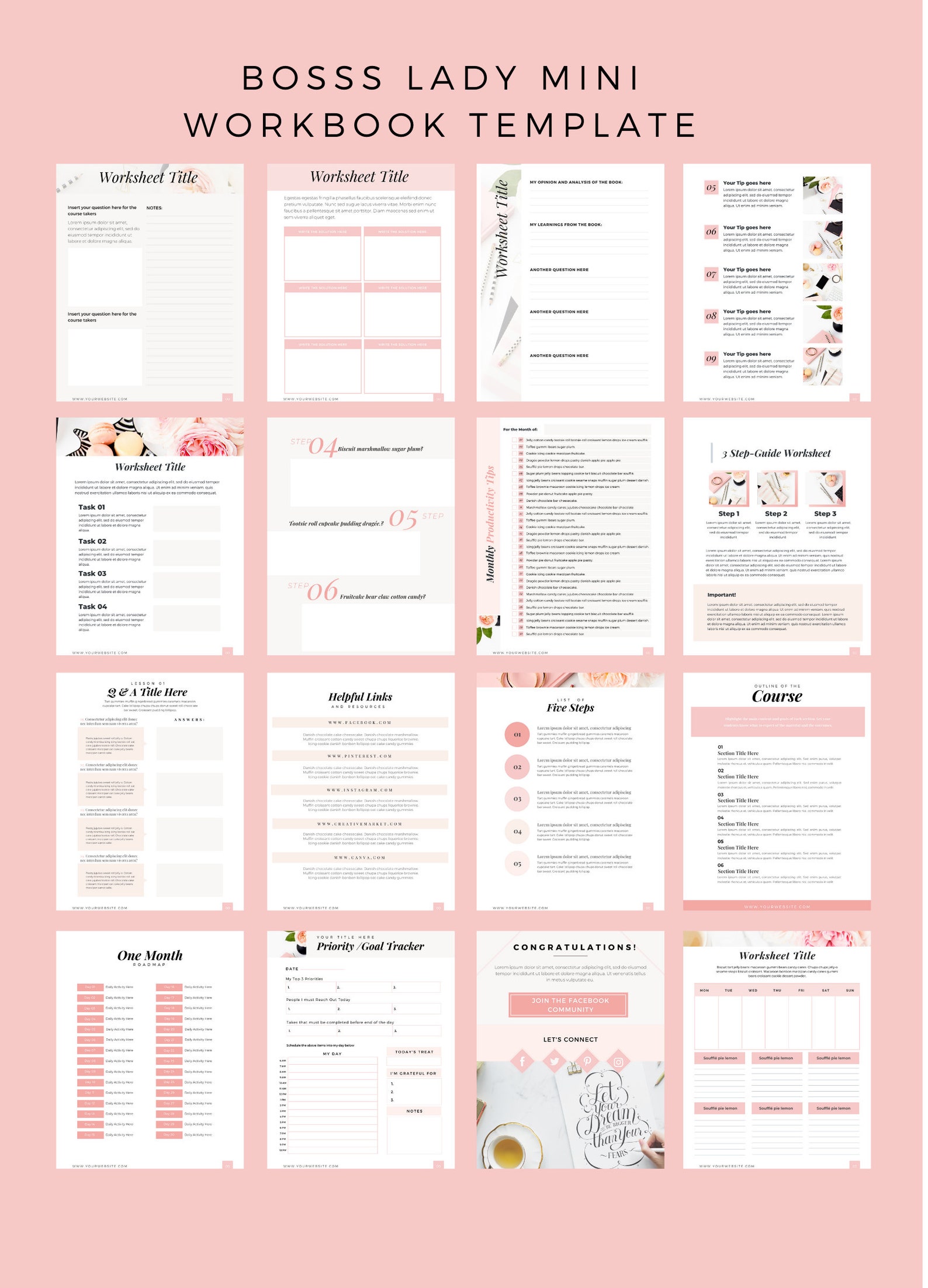 Boss Lady Mini Workbook Canva Template. Workbook DIY Canva | Etsy