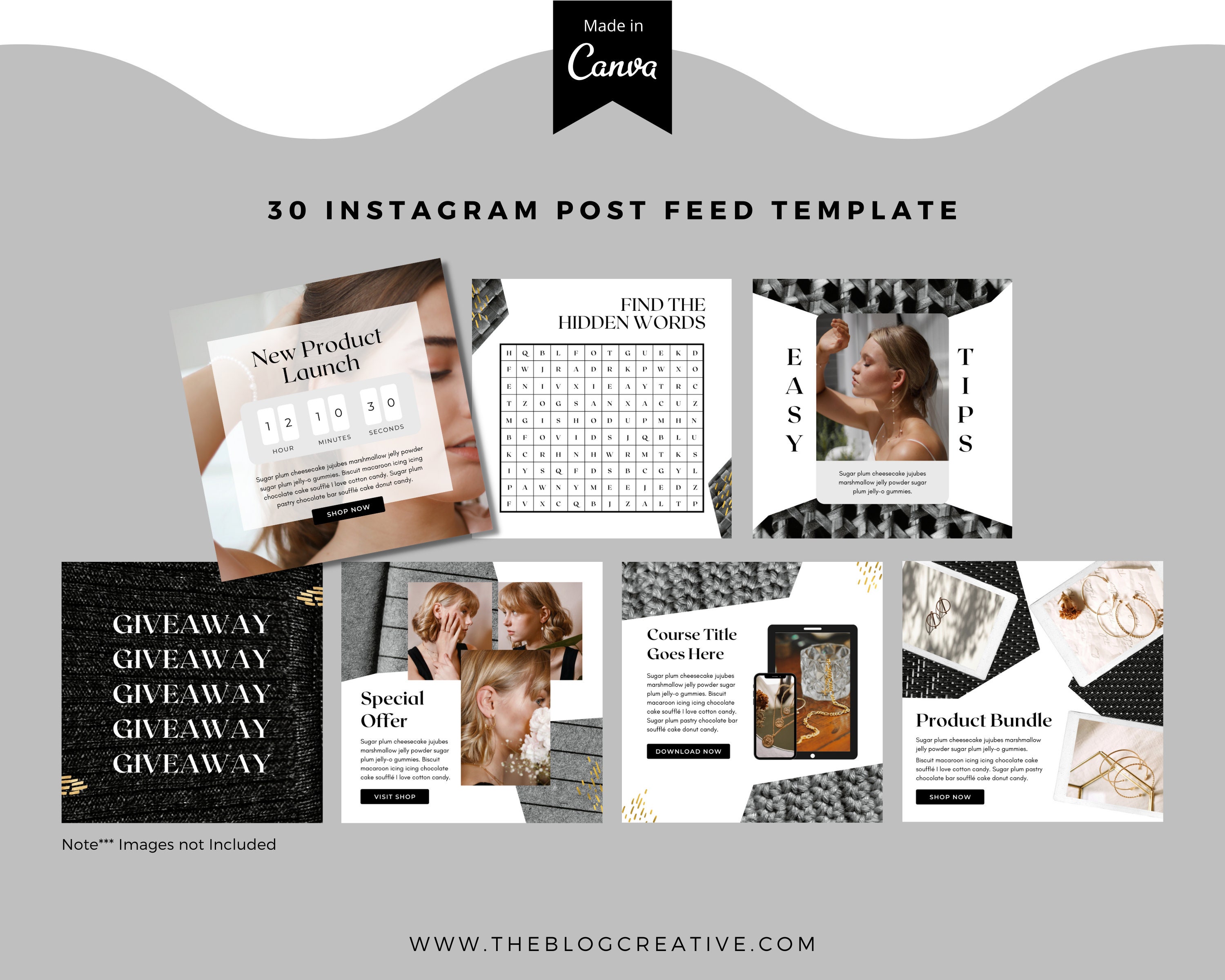 Cutout Textured Instagram Post Templates Gold Instagram | Etsy