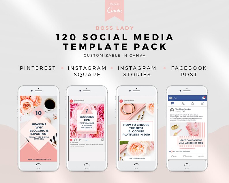 Boss Lady Template Bundle, Social Media Kit, Ebook Workbook Templates ...