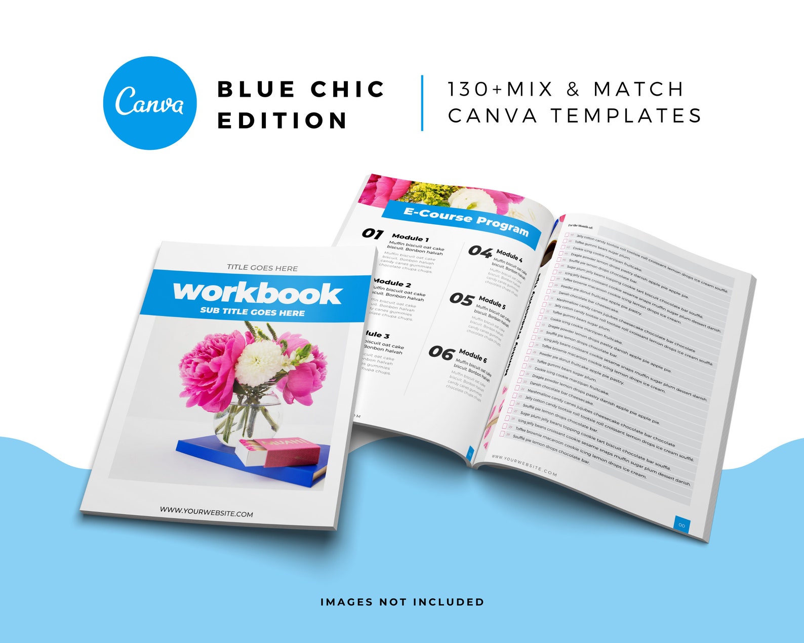 Blue Chic Workbook Canva Template Workbook Template DIY - Etsy