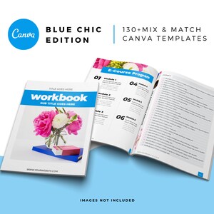 Blue Chic Workbook Canva Template, Workbook Template, DIY Canva ...