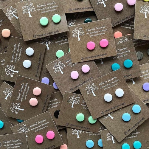 Tiny Glitter Dots Glitter Stud Earrings Colourful Glitter - Etsy