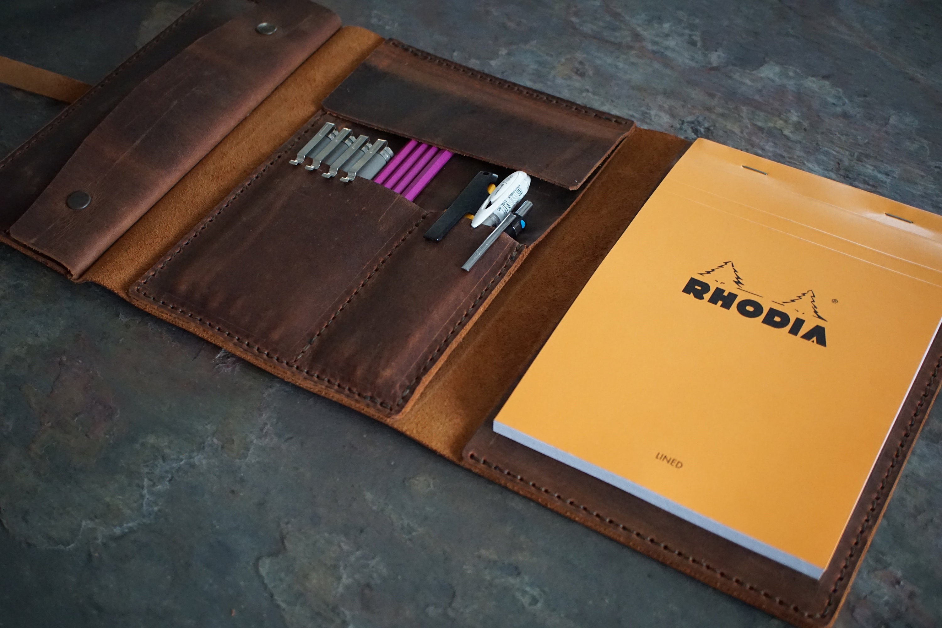 Personalized Leather Notebook Cover Rhodio A5 Case Gift for | Etsy