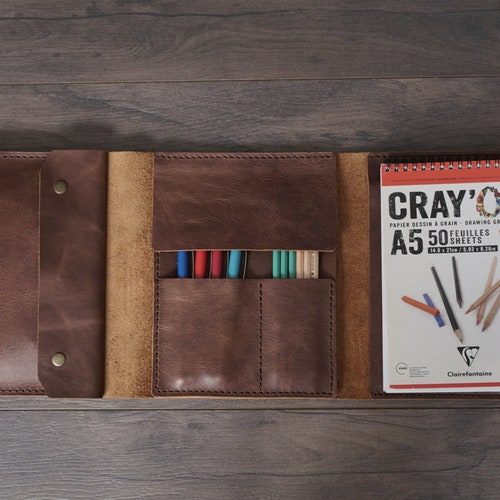 Handmade Leather Sketchbook Cover Personalized Artists Gifts - Etsy