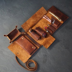 Pipe Roll.pipe Pouch.leather Pipe Roll.leather Pipes Bag.pfeifentasche ...