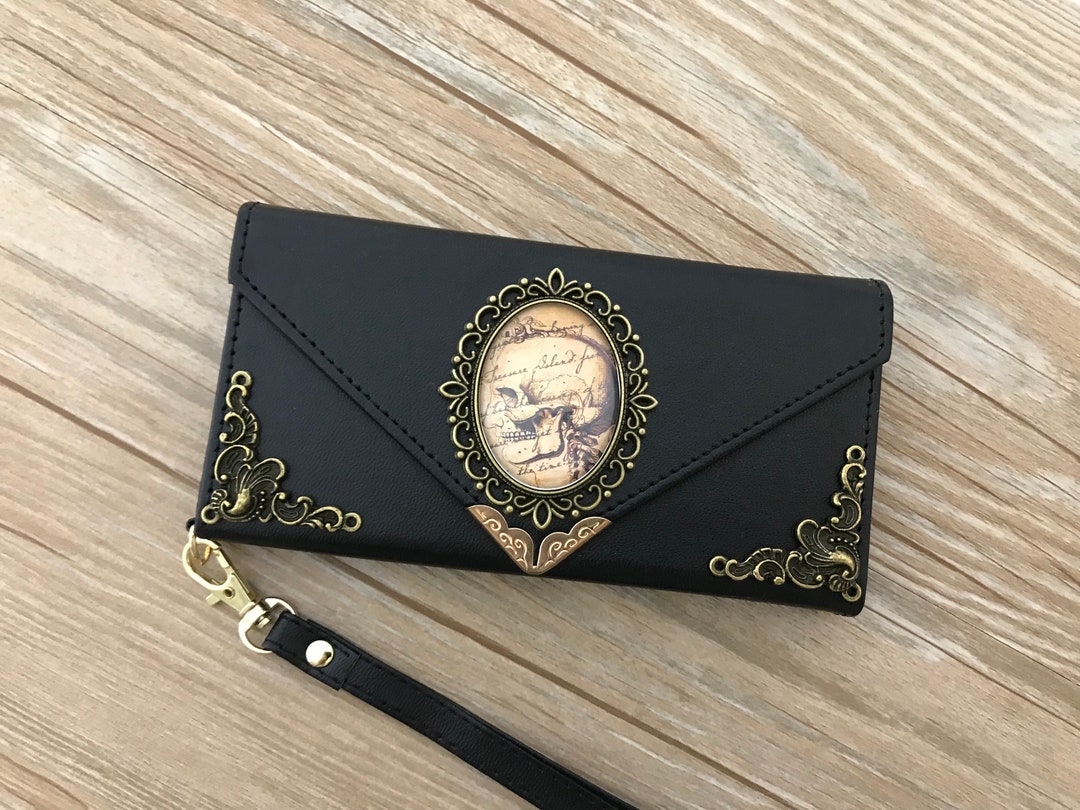 Antique Goth Skull Phone Leather Wallet Case for iPhone X XS - Etsy
