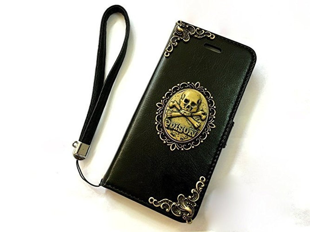 Gothic Poison Skull Phone Leather Wallet Case for iPhone X XS XR 11 Pro ...