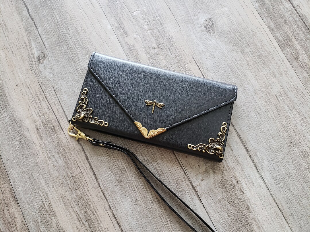 Dragonfly Envelope Phone Leather Wallet Case for iPhone X XS XR 13 14 ...