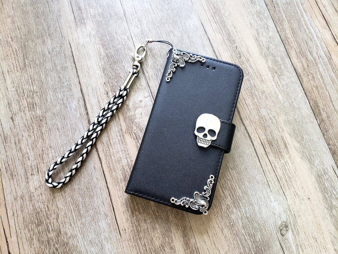 Skull Phone Wallet Removable Case for iPhone X XS XR 12 13 14 Pro Max 8 ...