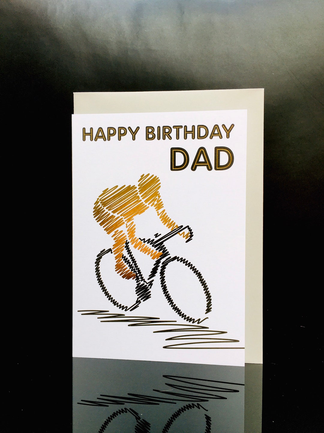 Happy Birthday Dad Card/birthday Card/large Card/dad/cyclist/male - Etsy