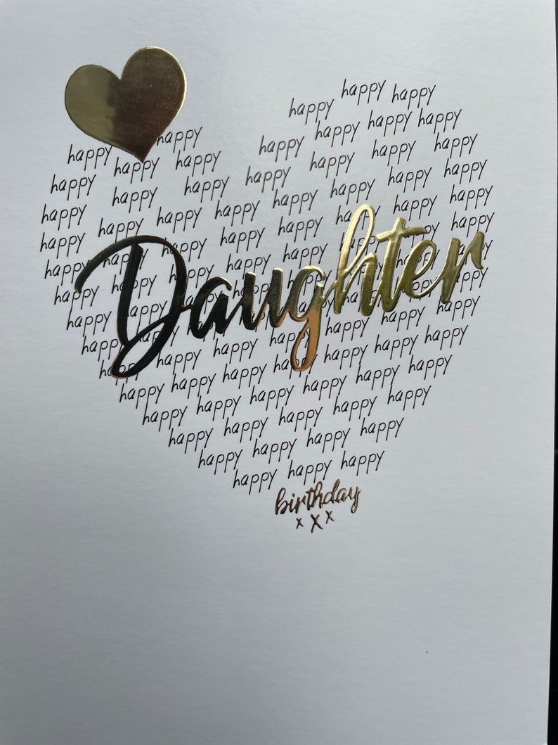 Daughter Birthday Card/birthday Card for Daughter/large - Etsy