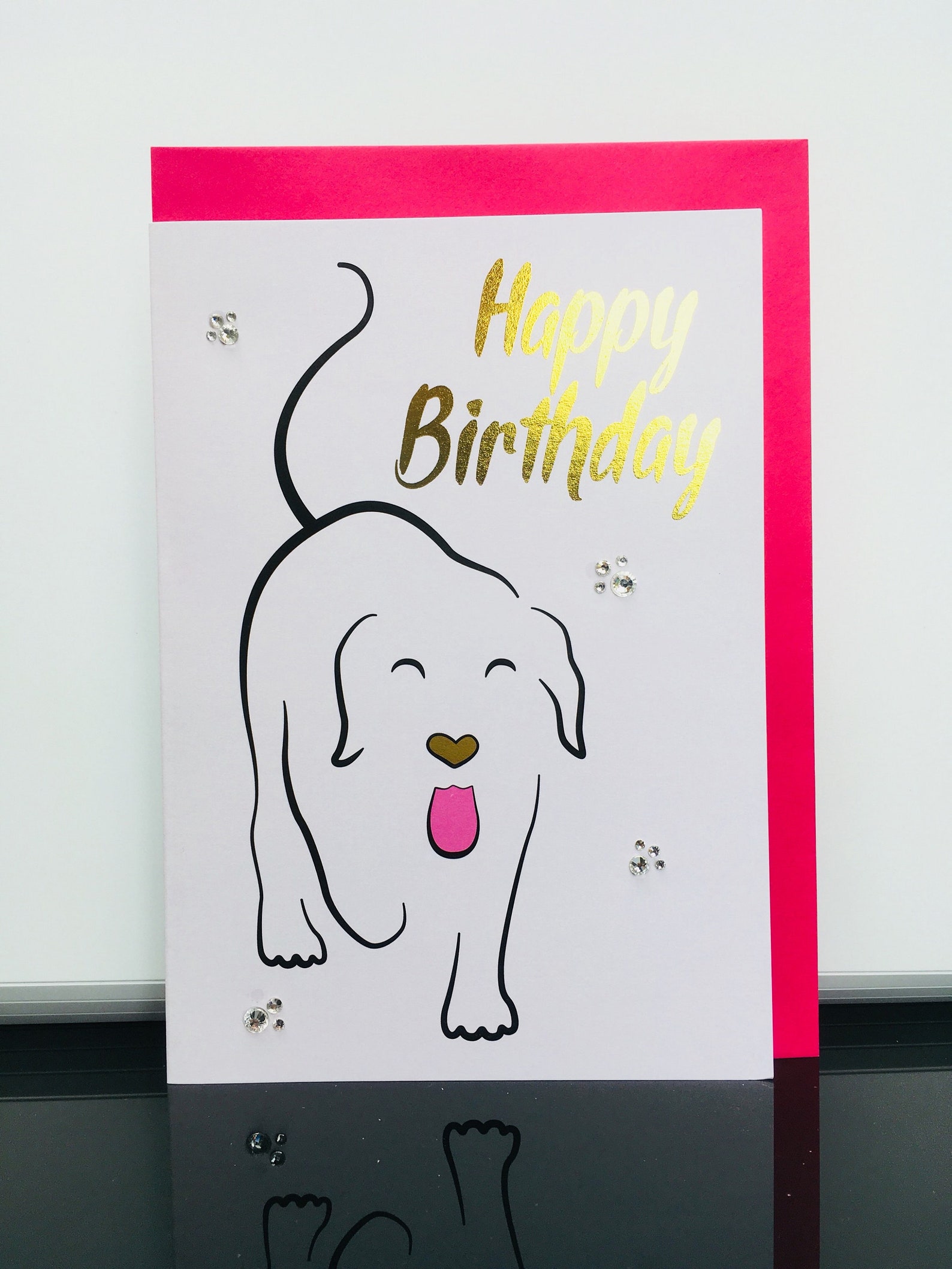 Happy Birthday Dog Card/happy Birthday Card/dog Card/large - Etsy