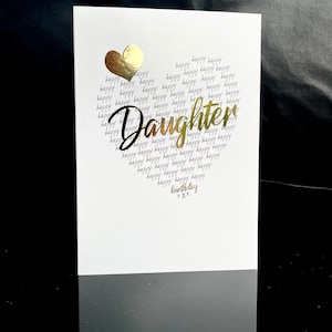 Daughter Birthday Card/birthday Card for Daughter/large Card/female ...