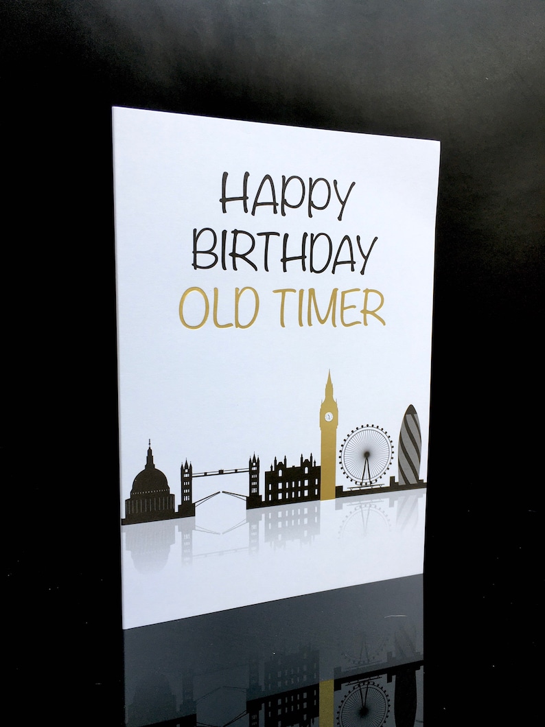 Happy Birthday Old Timer/old Timer Birthday Card/large Card//big Ben ...