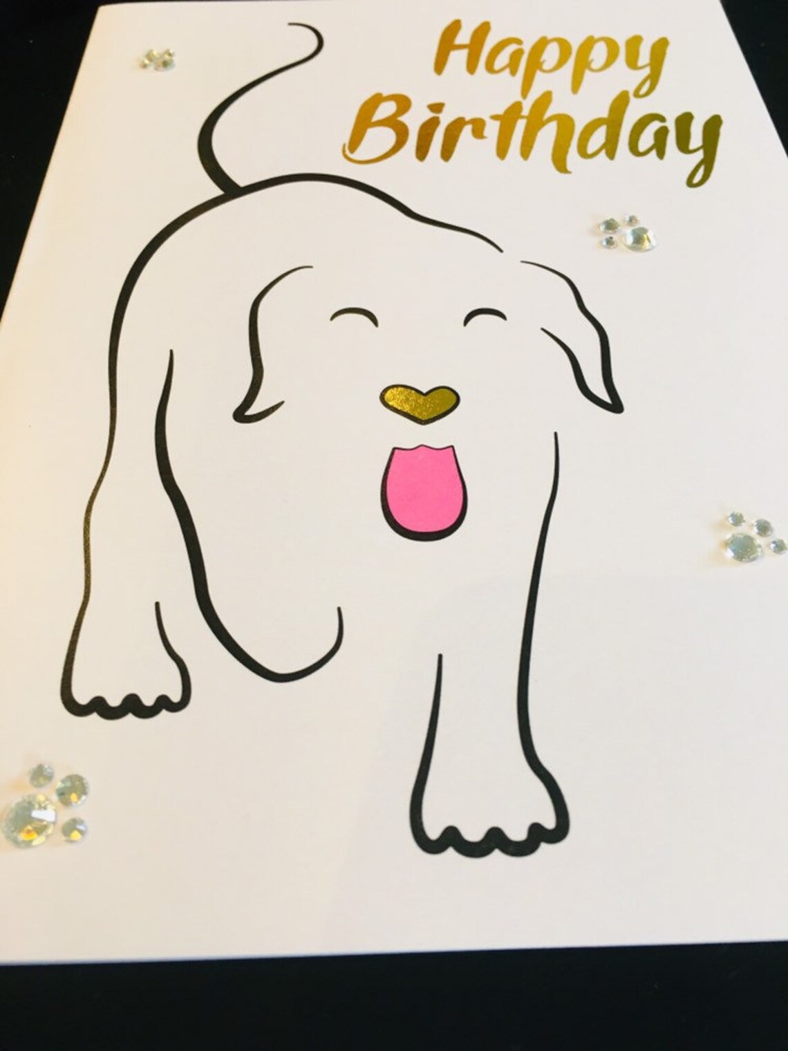 Happy Birthday Dog Card/happy Birthday Card/dog Card/large - Etsy