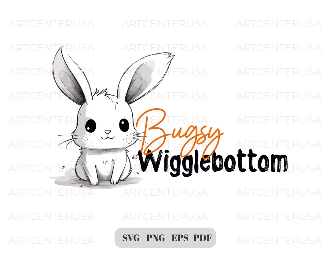 Bugsy Wigglebottom Bunny Svg, Bunny Clipart, Bunny Illustration, Bunny ...