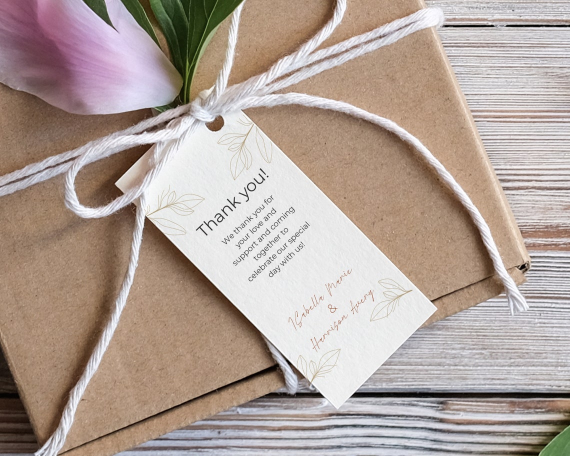 Thank You Label Template, Wedding Thank You Note Design - Etsy